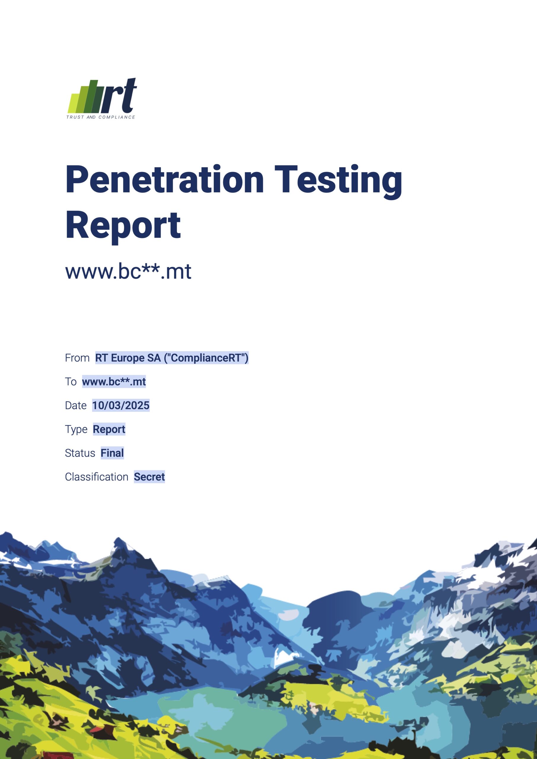 Penetration Testing Sample Report - ComplianceRT
